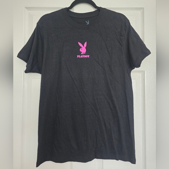 PLAYBOY | Shirts | Playboy Black Tshirt With Pink Logo | Poshmark